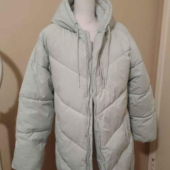 a new day | Jackets & Coats | Like New Mint Green Puffer Coat | Poshmark